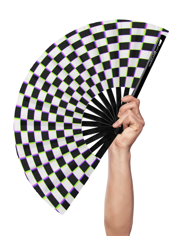 Trippy Checkers - Hand Fan – WearIT Apparel